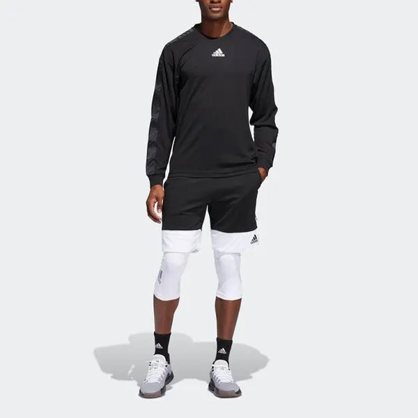 Adidas Long Sleeve Crewneck T-shirt With Printed Details