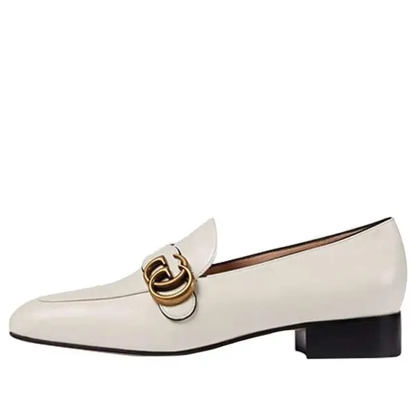 Gucci Double G Leather Loafers - White