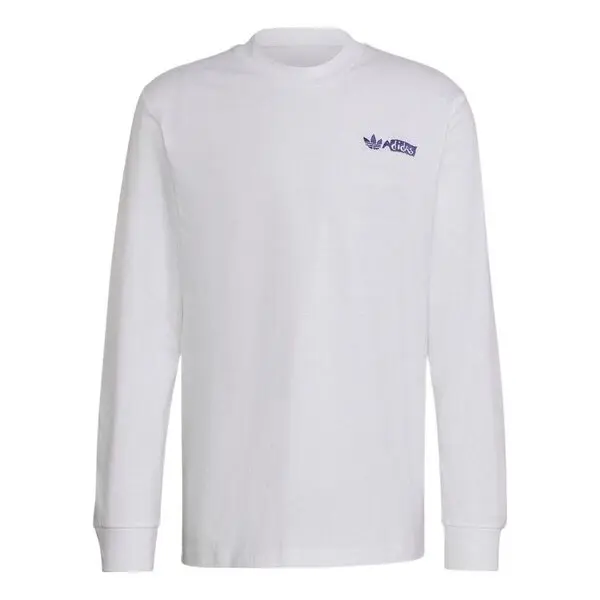 Adidas Originals Casual Solid Color Back Large Long Sleeves White - Multi-color