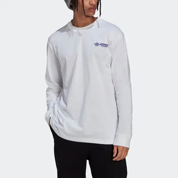 Adidas Originals Casual Solid Color Back Large Long Sleeves White
