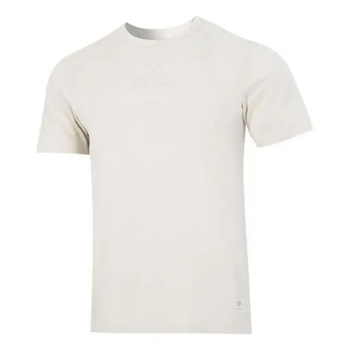 Adidas Solid Color Logo Athleisure Casual Sports Round Neck Short Sleeve White T-shirt - Default Color
