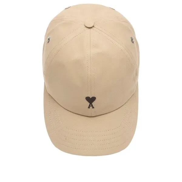 AMI Paris Embroidered Cap - Beige