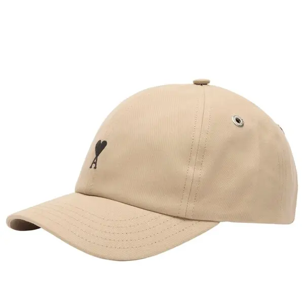AMI Paris Embroidered Cap - Beige