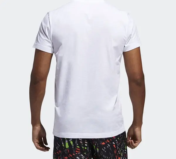Adidas Harden Logo Tee Basketball Sports Short-sleeve Tee - White