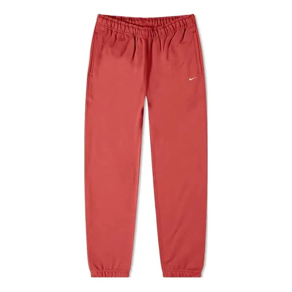 Nike Solid Color Fleece Lined Bundle Feet Casual Sports Pants/trousers/joggers Red - Multi-color