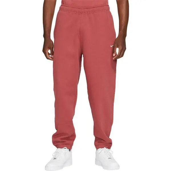 Nike Solid Color Fleece Lined Bundle Feet Casual Sports Pants/trousers/joggers Red - Multi-color