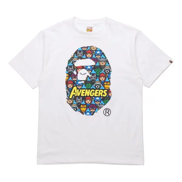 A BATHING APE X Marvel Avengers Ape Head T-shirt - White