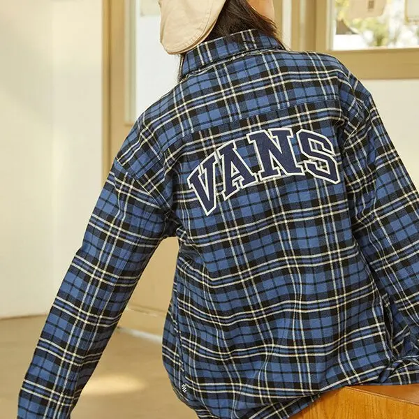 VANS Long Sleeve Plaid Shirt With Logo Detail
