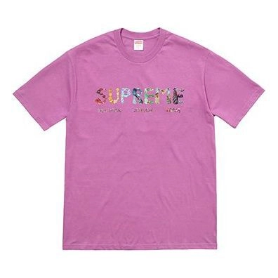 Supreme Ss18 Rocks Tee Light Purple Logo Tee - Lavender