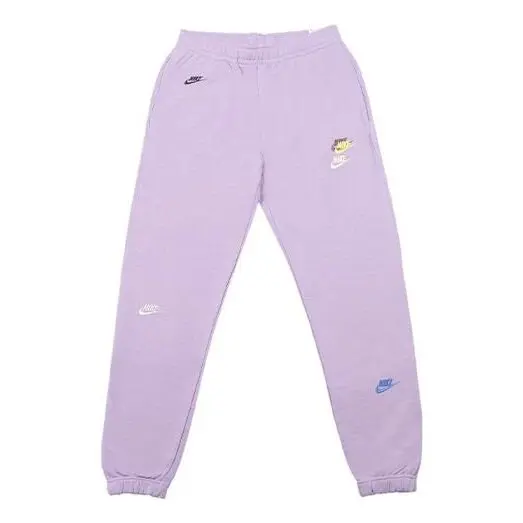 Nike Embroidered Logo Sports Pants/trousers/joggers Purple - Multi-color