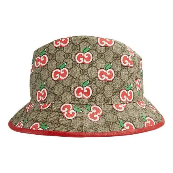 Gucci Gg Apple Print Canvas Hat - Brown