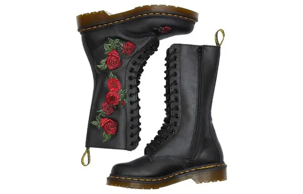 Dr. Martens 1914 Vonda Embroidered Leather Mid Calf Boots