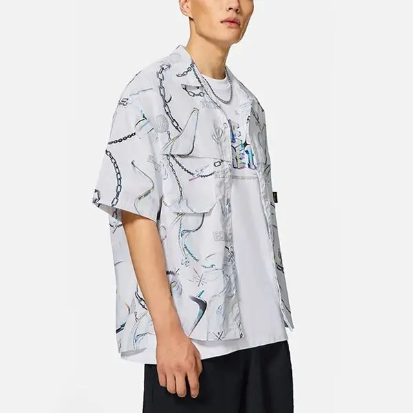 LI-NING X Glare Way Of Wade Full Version Logo Shirt 'white Grey