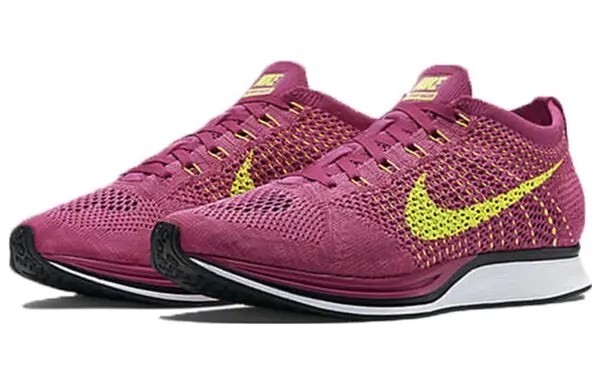 Nike Flyknit Racer Athletic Sneakers - Fiery Red/pinkred