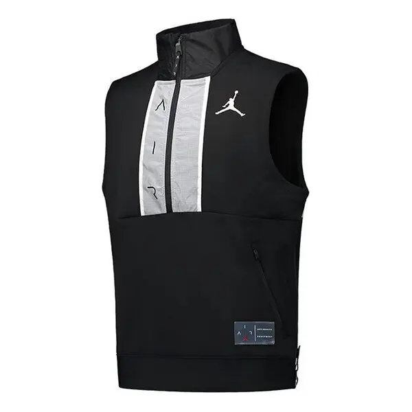 JORDAN Air Colorblock Half Zipper Basketball Vest - Black
