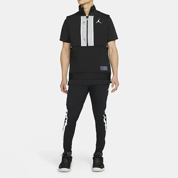 JORDAN Air Colorblock Half Zipper Basketball Vest - Black