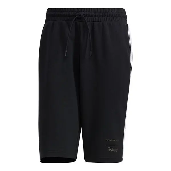 Adidas Neo Mickey Pattern Stripe Sports Shorts - Black