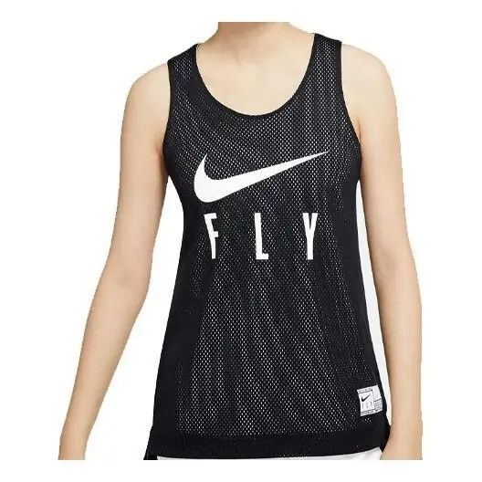 Nike Swoosh Fly Reversible Basketball Jersey - Black/white