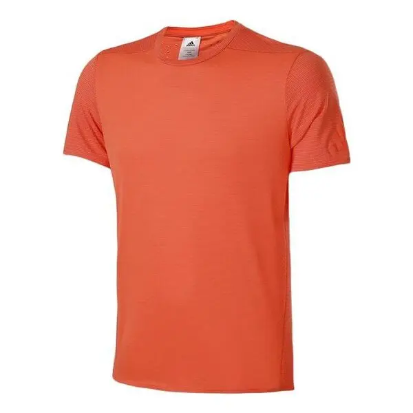 Adidas Solid Color Quick Dry Athleisure Casual Sports Short Sleeve Orange T-shirt - Multi-color