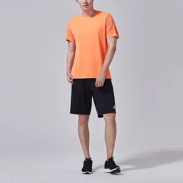 Adidas Solid Color Quick Dry Athleisure Casual Sports Short Sleeve Orange T-shirt - Multi-color