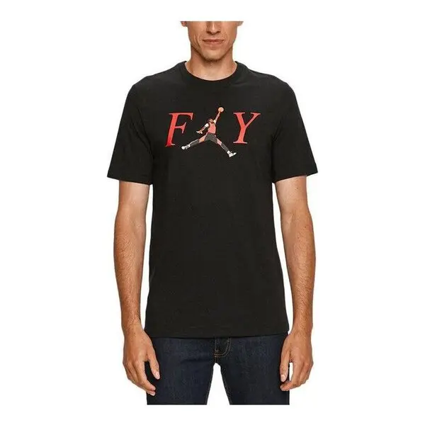 JORDAN Graphic Fly T-shirt 'black - Black/multi-color