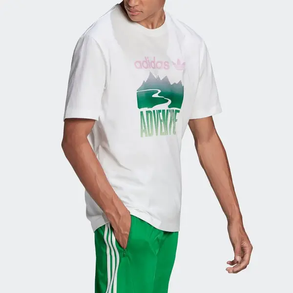 Adidas Originals Adv Mount Tee Retro Pattern Sports Short Sleeve