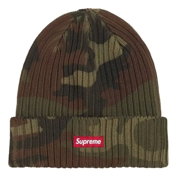 Supreme Ribbed Overdyed Beanie - Woodland Camo