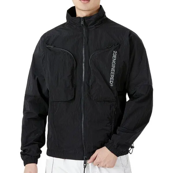 JORDAN Ss22 Solid Color Zipper Stand Collar Sports Jacket