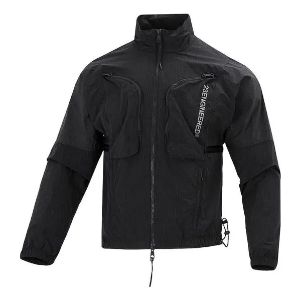 JORDAN Ss22 Solid Color Zipper Stand Collar Sports Jacket