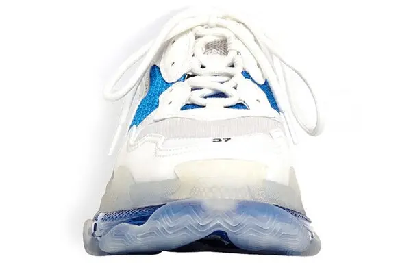 Balenciaga Triple S Clear Sole Sneakers - White/blue