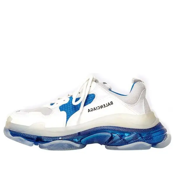 Balenciaga Triple S Clear Sole Sneakers - White/blue