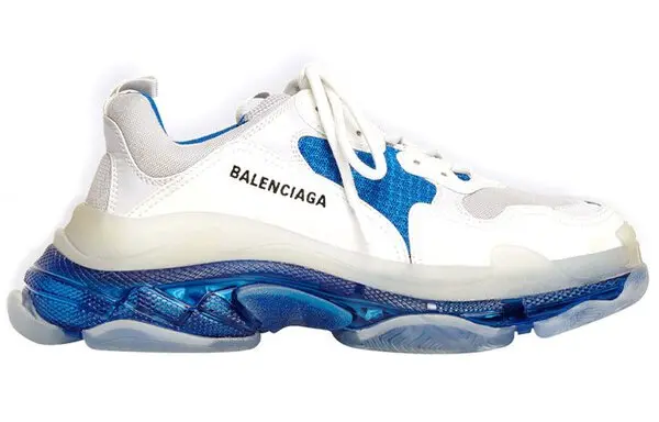 Balenciaga Triple S Clear Sole Sneakers - White/blue