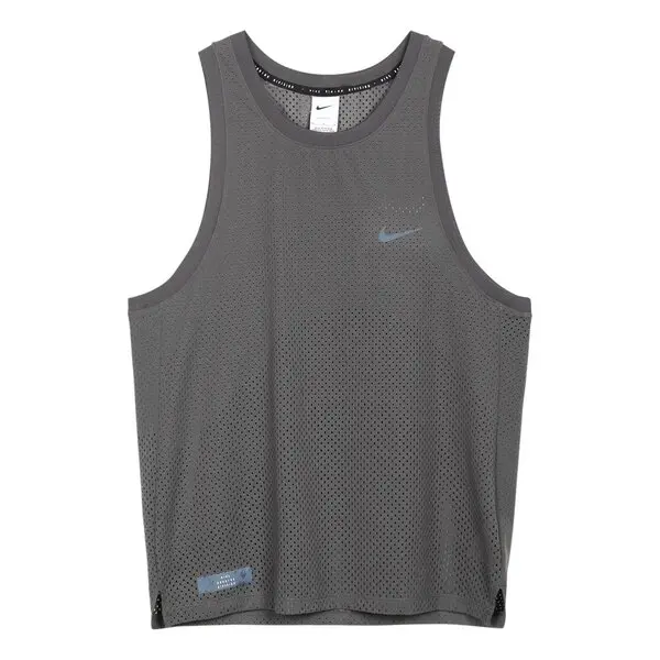 Nike Dri-fit Run Division Rise 365 Running Tank Top - Medium Ash/black