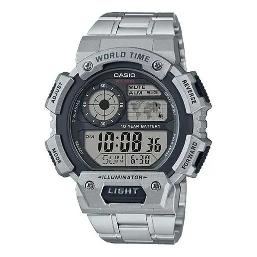 Casio Stainless Steel Quartz Digital Watch - Silver