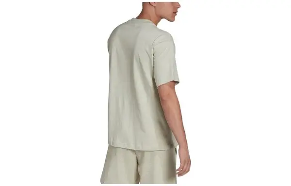 Adidas Solid Color Minimalistic Logo Printing Round Neck Casual Short Sleeve Green - Default Color