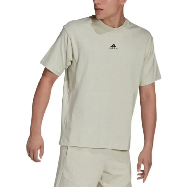 Adidas Solid Color Minimalistic Logo Printing Round Neck Casual Short Sleeve Green