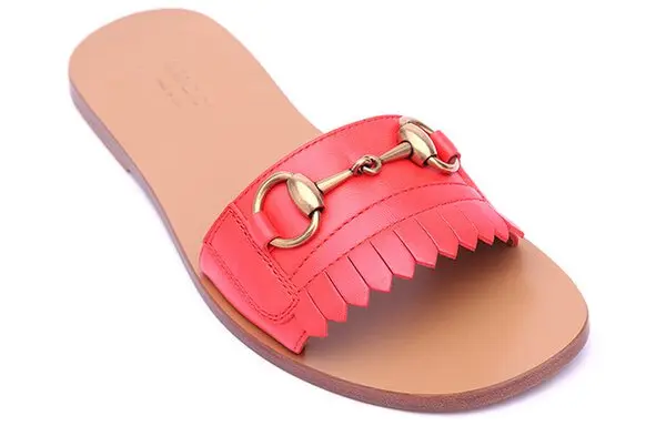 Gucci Leather Slides With Horsebit Accent
