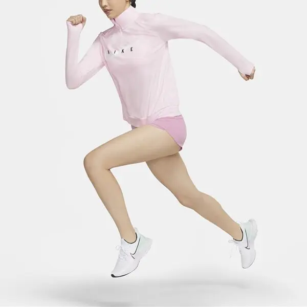 Nike Swoosh Run Half Zip Performance Top - Pink