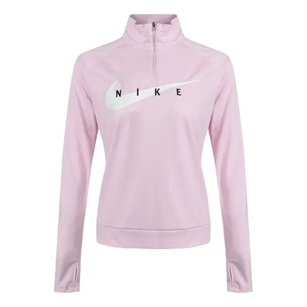 Nike Swoosh Run Half Zip Performance Top - Pink