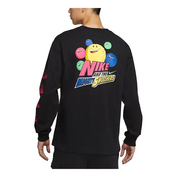 Nike Athleisure Casual Sports Alphabet Printing Long Sleeves Black - Default Color