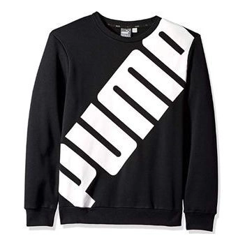 PUMA Logo Printed Sports Pullover Fleece - Black