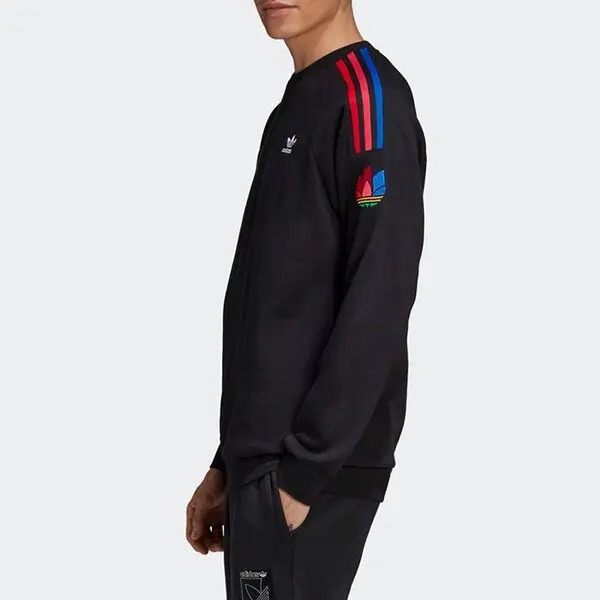 Adidas Originals Crewneck Sweatshirt With Sporty Stripes