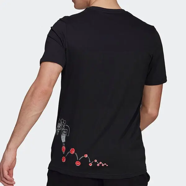 Adidas Logo Alphabet Printing Round Neck Short Sleeve