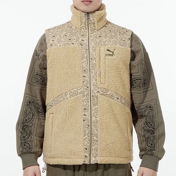 PUMA Paisley Woven Sherpa Vest