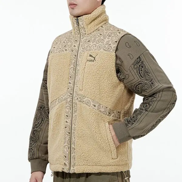 PUMA Paisley Woven Sherpa Vest