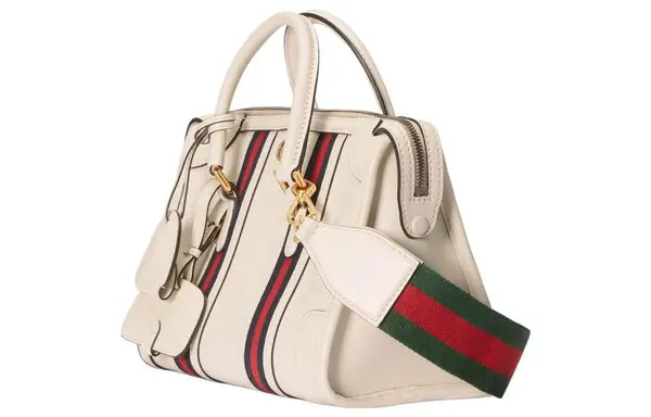 Gucci Bauletto Small Top Handle Bag - White