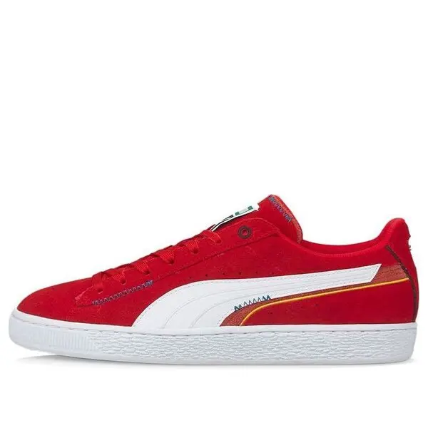 PUMA Suede Displaced Low Top Sneakers - Red/white