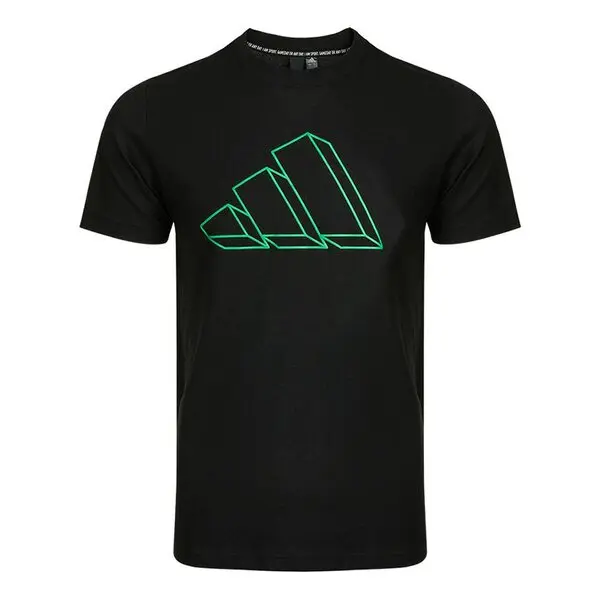 Adidas Fi Gfx Tee Athleisure Casual Sports Round Neck Short Sleeve - Black