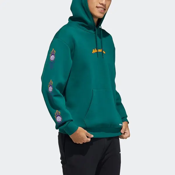 Adidas Neo Basketball Sports Hoodie With Forest Printing