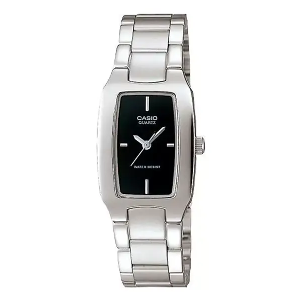 Casio Quartz Stainless Steel Bracelet Water Resistant Analog Watch - Black